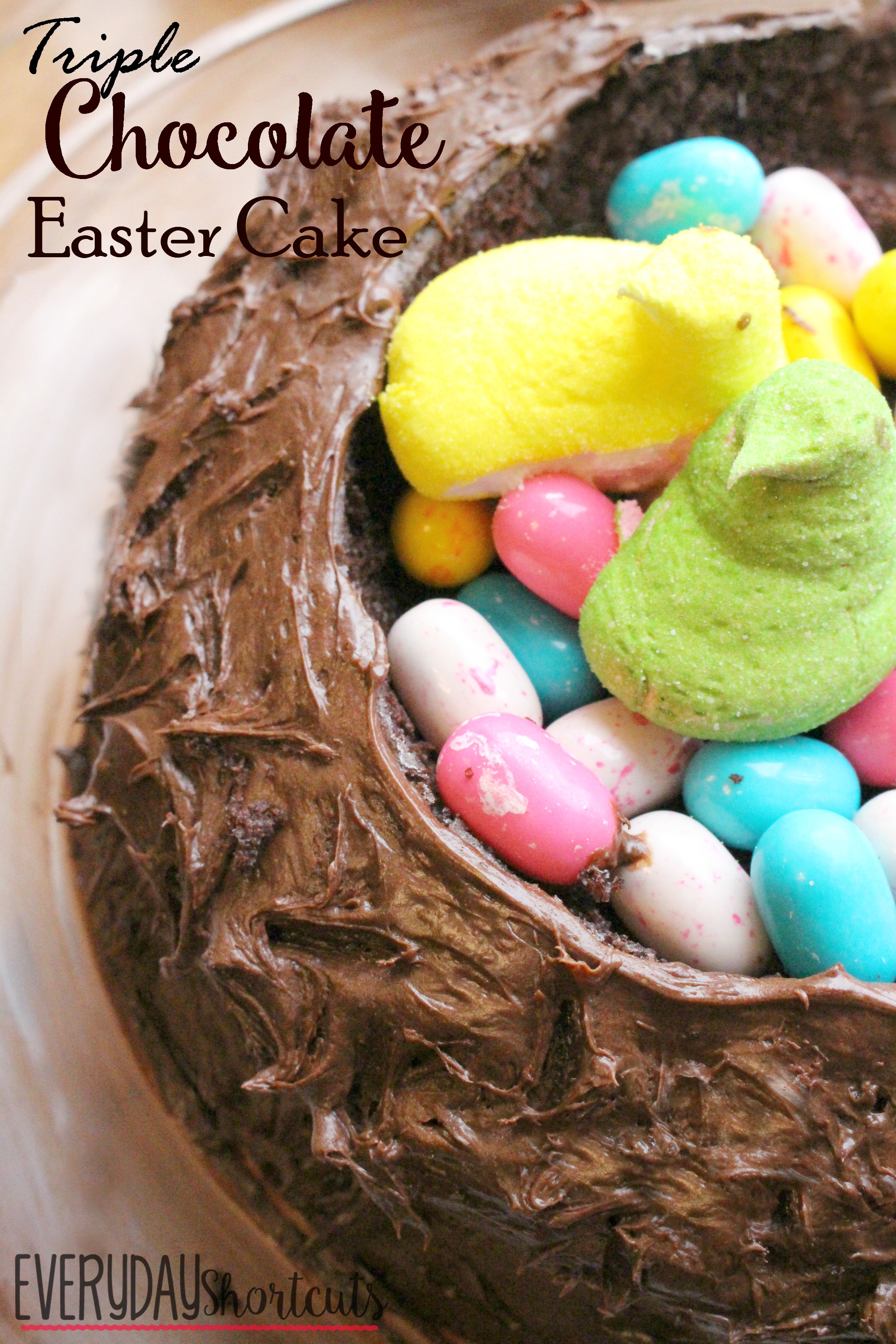 triple chocolate easter cake - Everyday Shortcuts