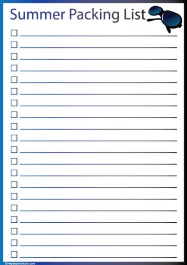 How to Prepare for Summer Travel + Printable Packing List - Everyday ...