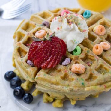 Fruit Loops Waffles - Everyday Shortcuts