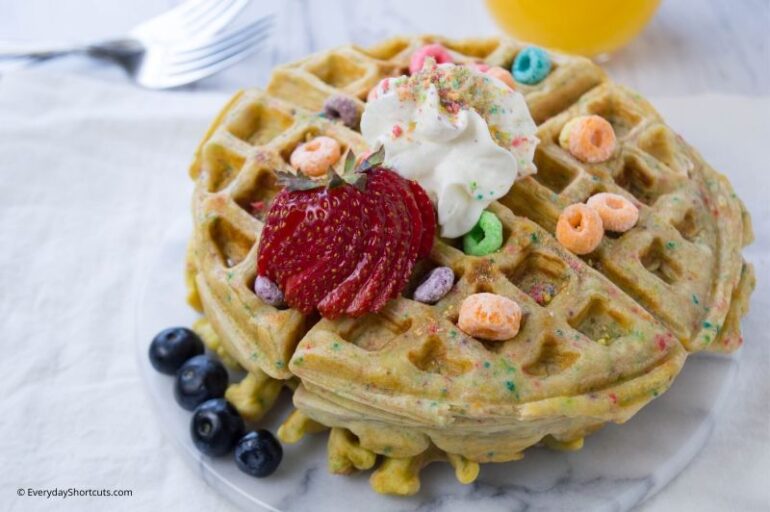 Fruit Loops Waffles - Everyday Shortcuts