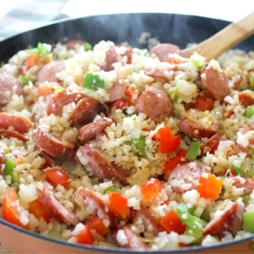 Cajun Cauliflower Rice with Sausage - Everyday Shortcuts