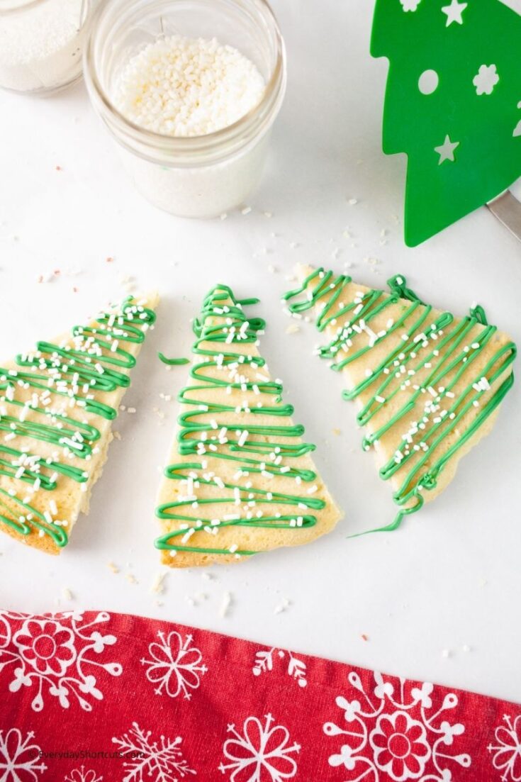 Christmas Tree Shortbread Cookies - Everyday Shortcuts