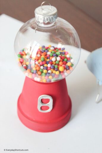DIY Mini Gumball Machine Christmas Ornament - Everyday Shortcuts