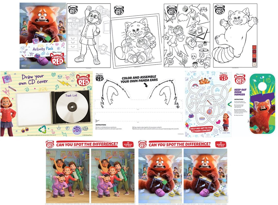 Printable Turning Red Activity Packet and Coloring Pages - Everyday ...