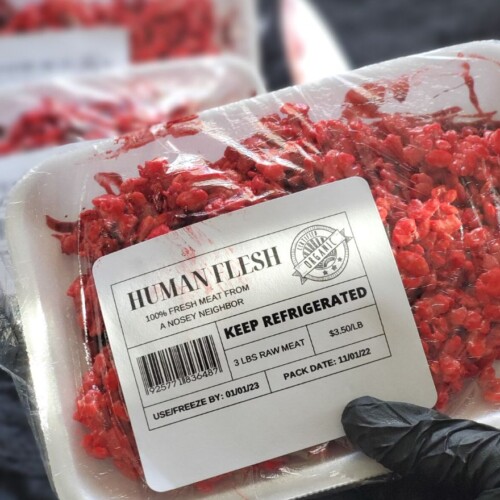 Raw Meat Rice Krispies Halloween Treats - Everyday Shortcuts