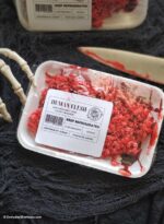 Raw Meat Rice Krispies Halloween Treats - Everyday Shortcuts