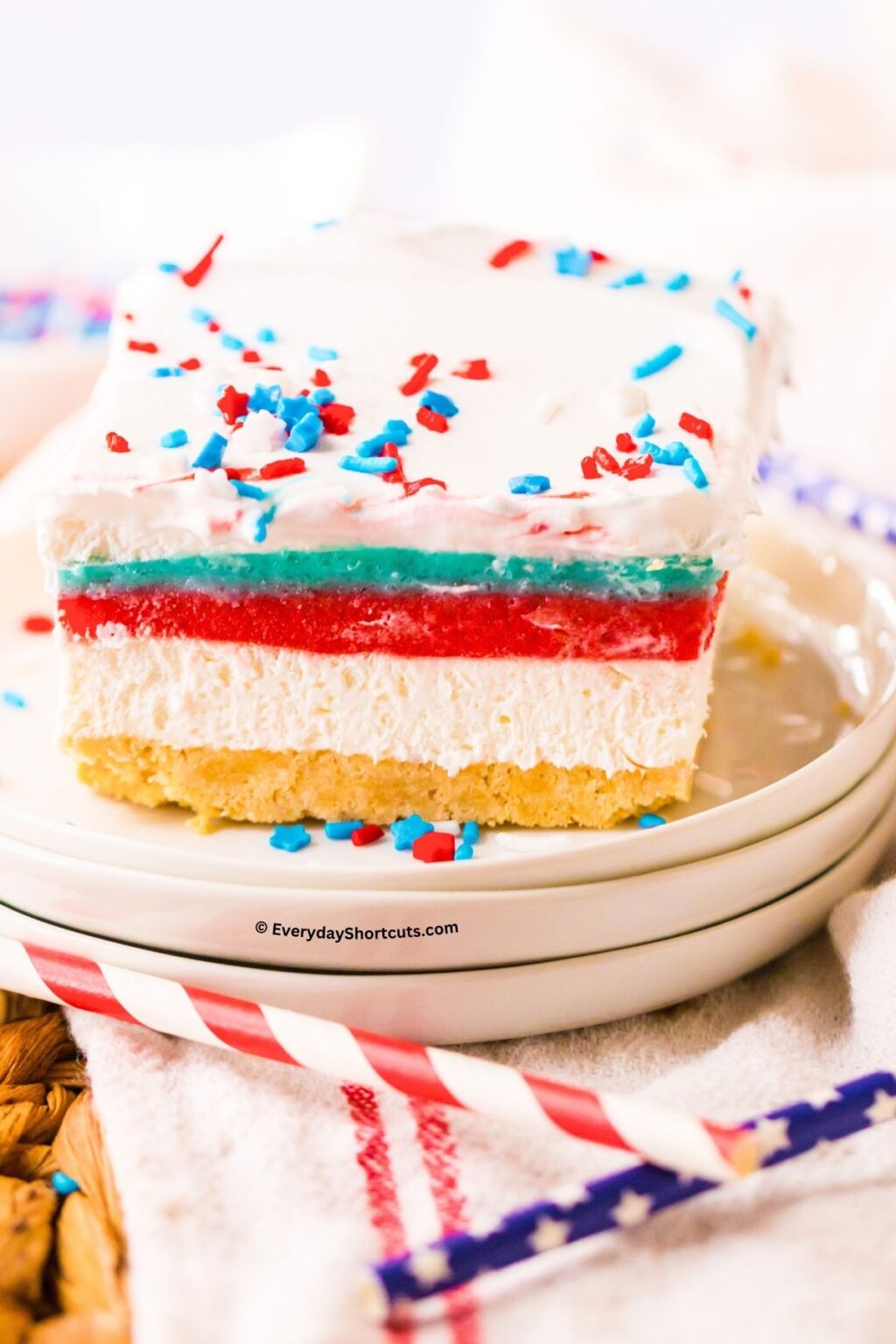 No Bake Red White and Blue Lush - Everyday Shortcuts