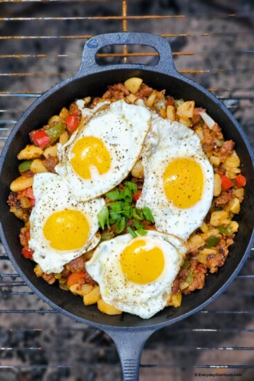 Campfire Breakfast Hash with Chorizo - Everyday Shortcuts