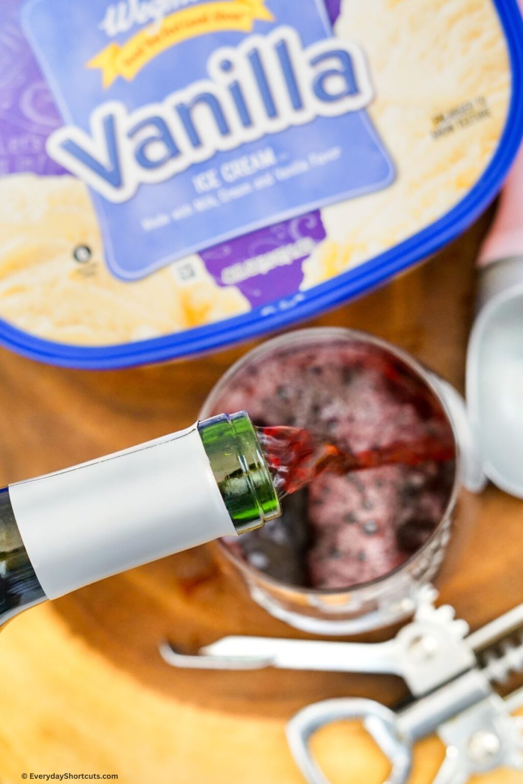 Red Wine Ice Cream Floats - Everyday Shortcuts