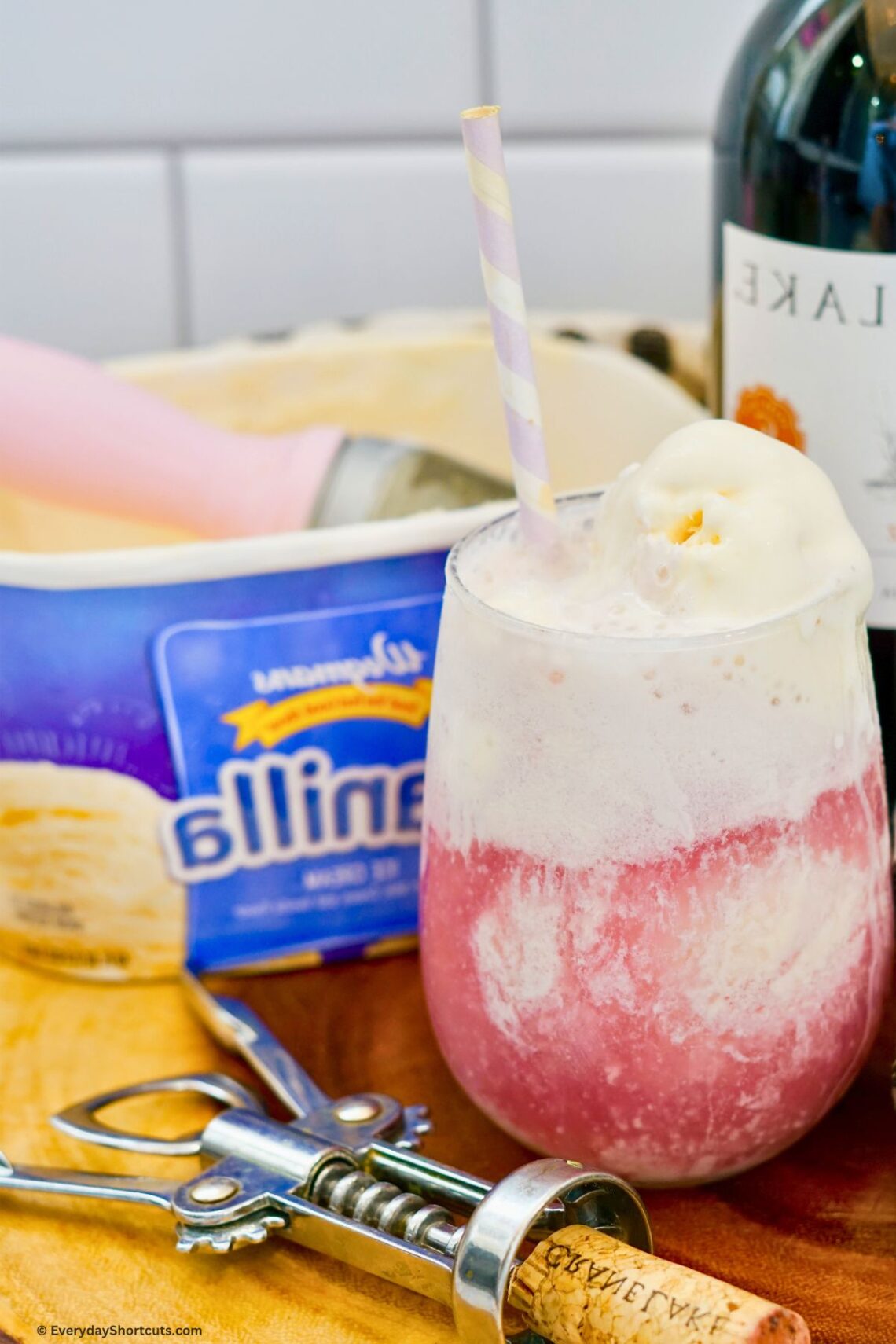 Red Wine Ice Cream Floats - Everyday Shortcuts