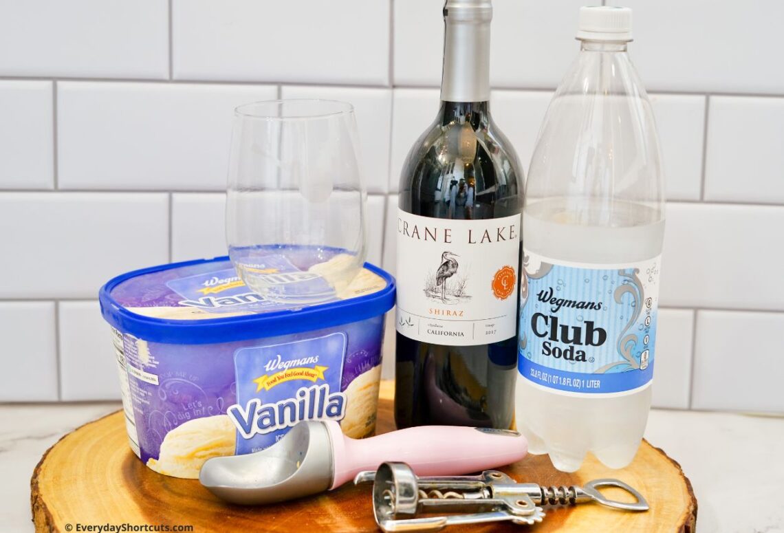 Red Wine Ice Cream Floats - Everyday Shortcuts