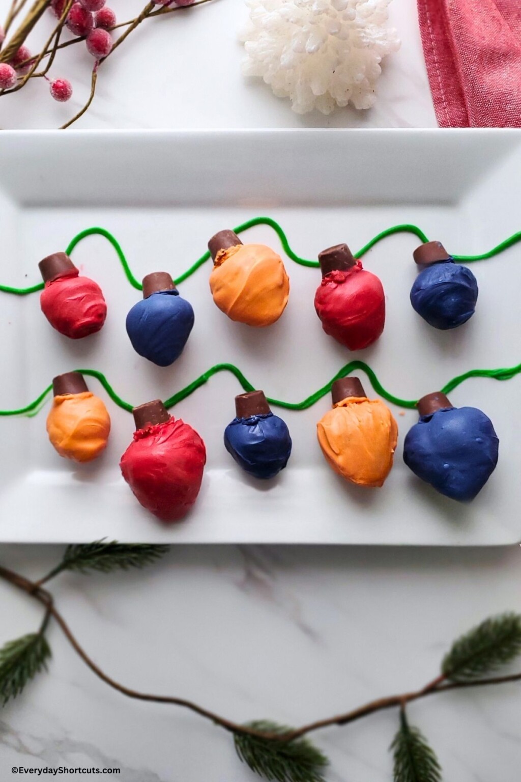 Chocolate Covered Strawberry Christmas Lights - Everyday Shortcuts