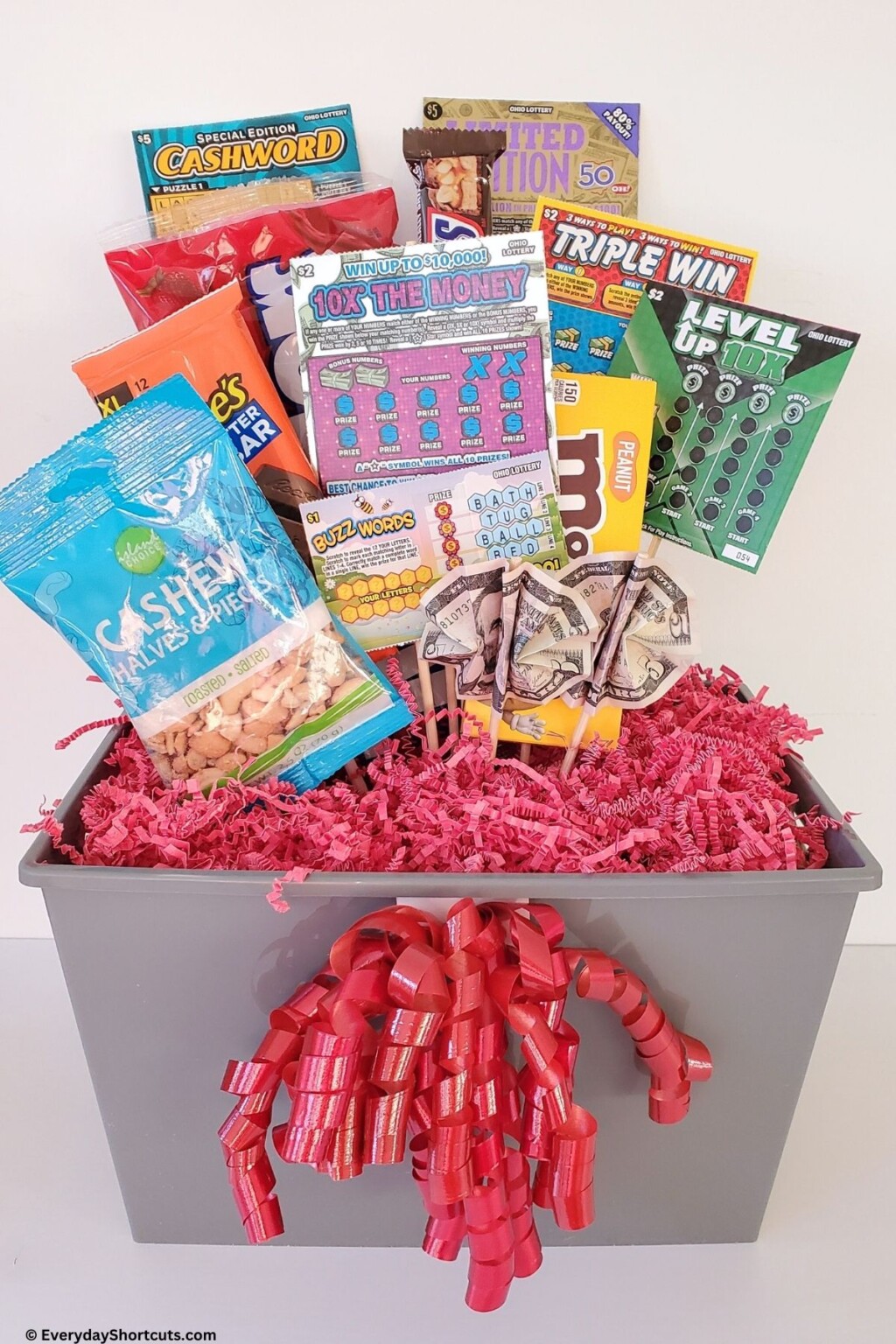 Candy and Lottery Ticket Bouquet - Everyday Shortcuts