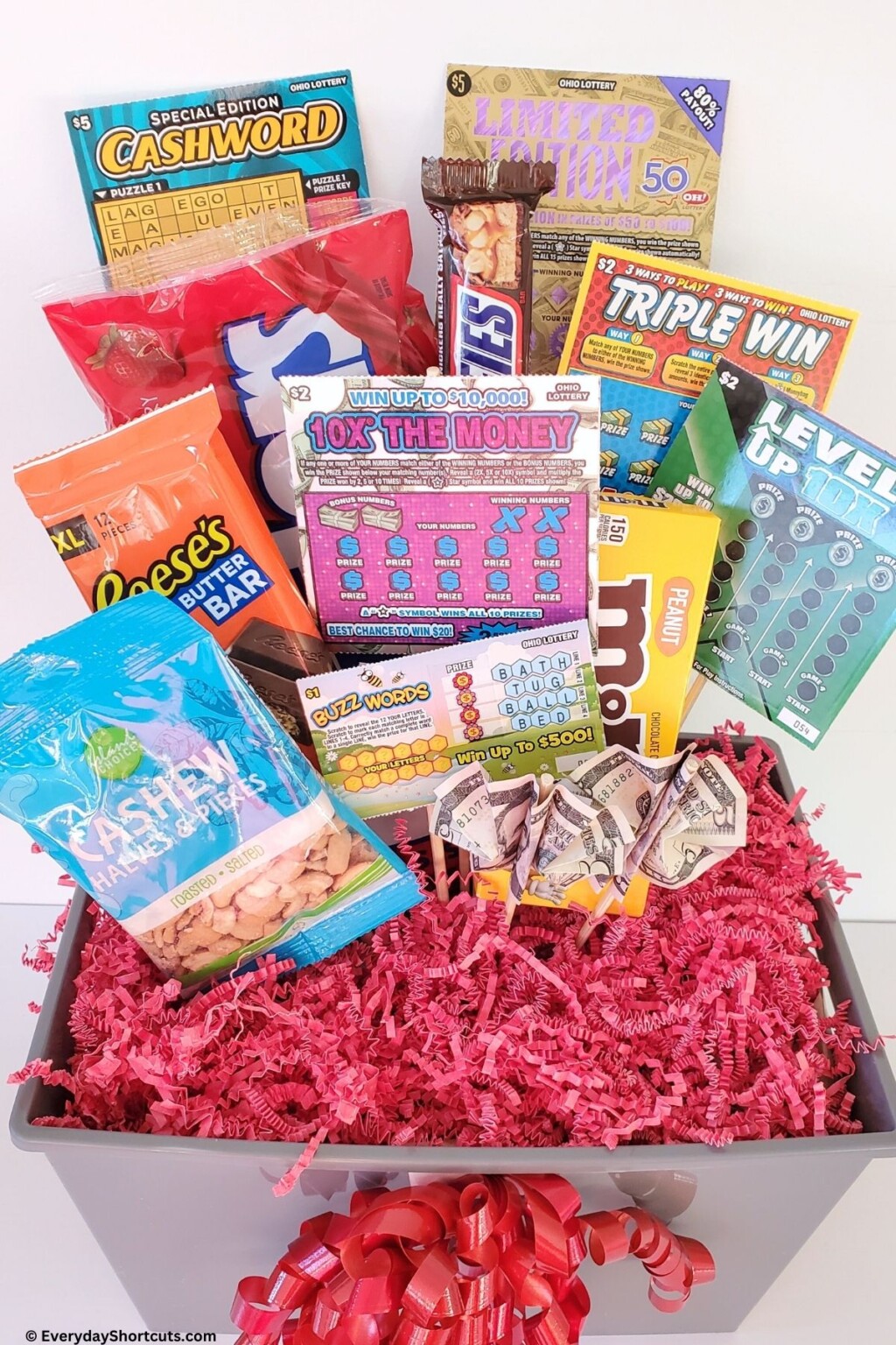 Candy and Lottery Ticket Bouquet - Everyday Shortcuts