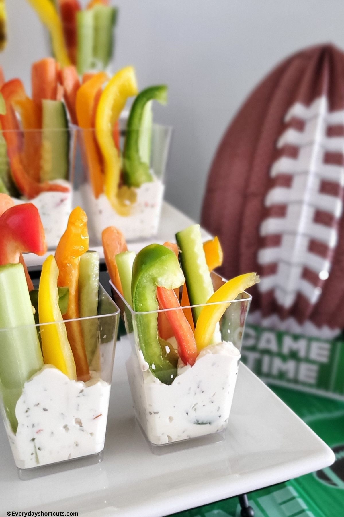 Game Day Veggie Cups - Everyday Shortcuts